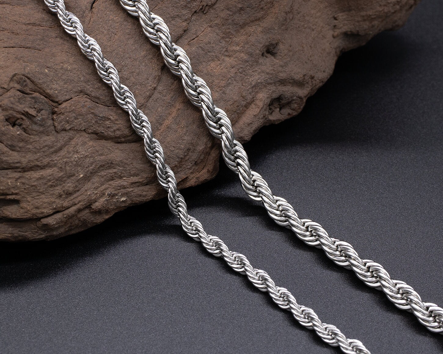 Stainless Steel Twisted Rope Chain Necklace – Whimsy Steel